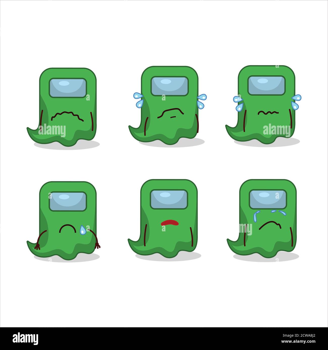 Ghost among us green cartoon character with sad expression Stock Vector ...