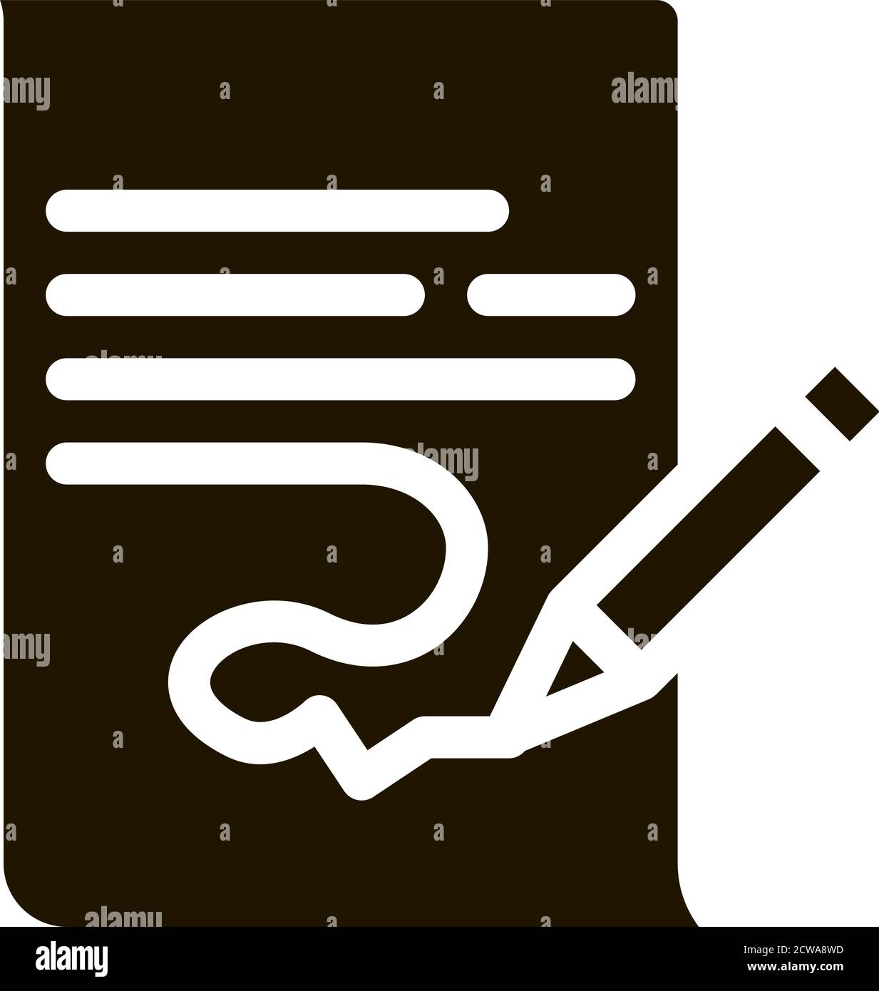 Paper List And Pencil Icon Illustration Stock Vector Image & Art - Alamy