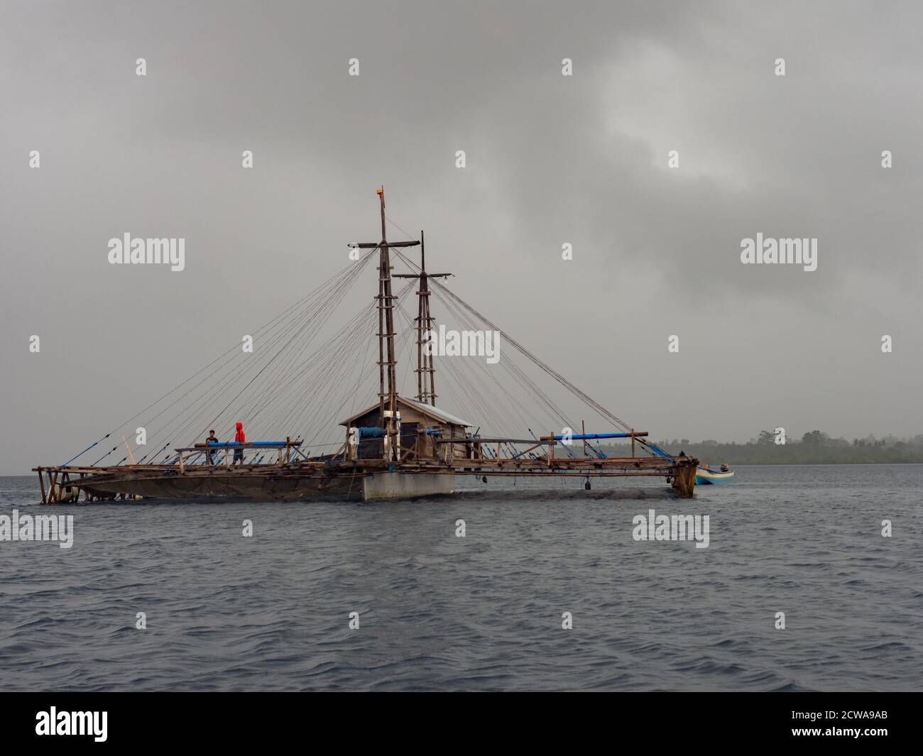 Central Maluku, Indonesia Feb, 2018: Fishing platform called Bagang at ...