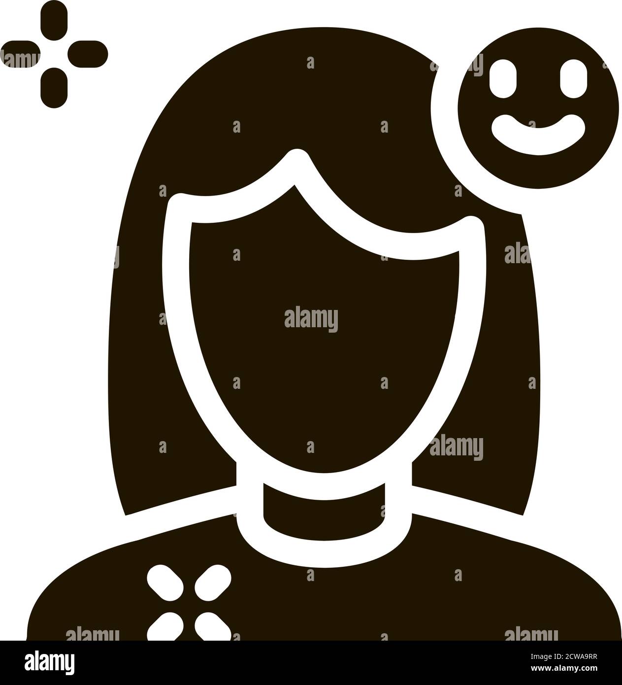 Girl Shine Clean Face Icon Illustration Stock Vector Image & Art - Alamy