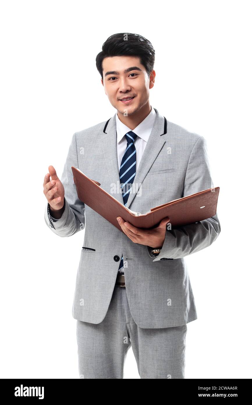 Business man with a file Stock Photo - Alamy