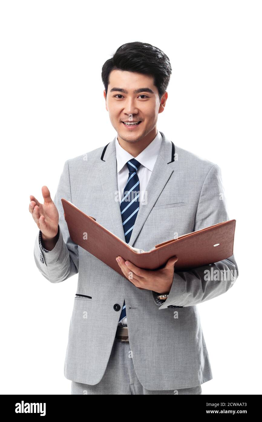 Business man with a file Stock Photo - Alamy