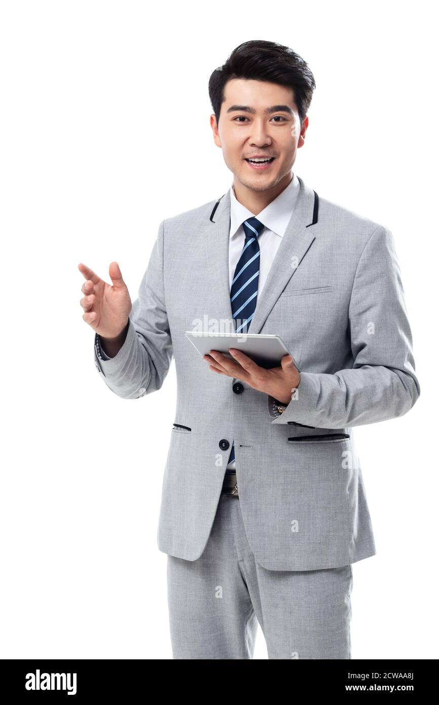 Take the business men tablets Stock Photo - Alamy