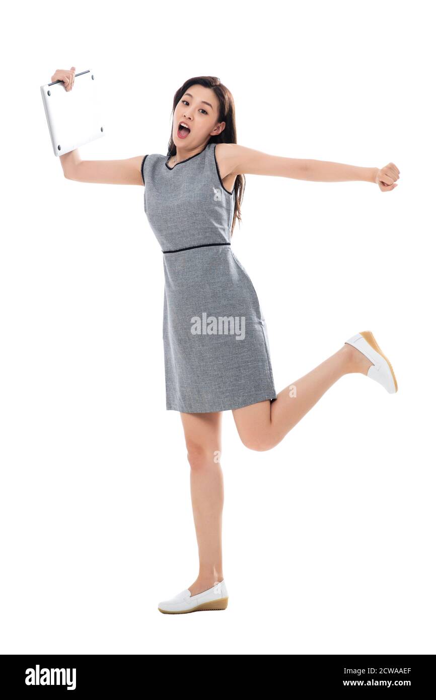 Office worker looking computer running hi-res stock photography and ...