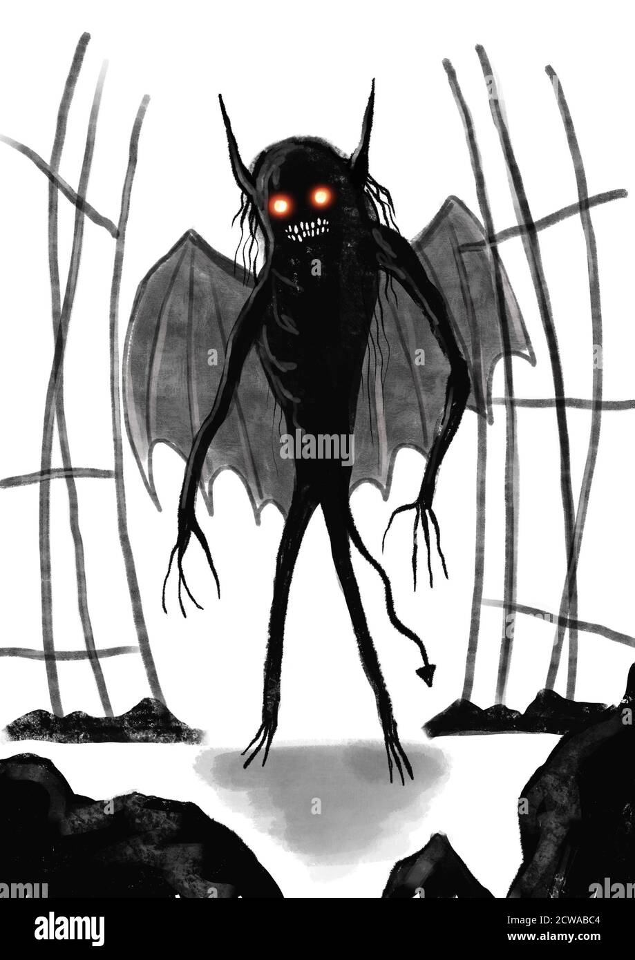 illustration of a demon or alien Stock Photo - Alamy