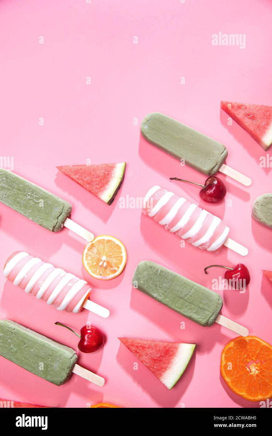 Fruits and ice stick Stock Photo - Alamy