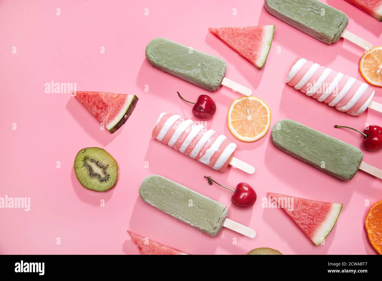 Fruits and ice stick Stock Photo - Alamy