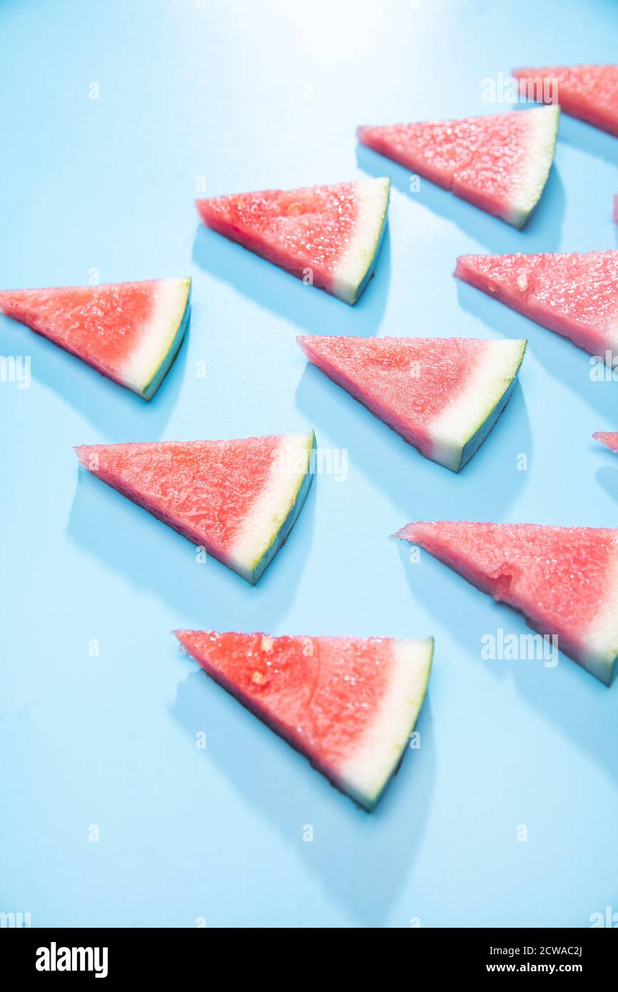 Rows of watermelon slices Stock Photo - Alamy