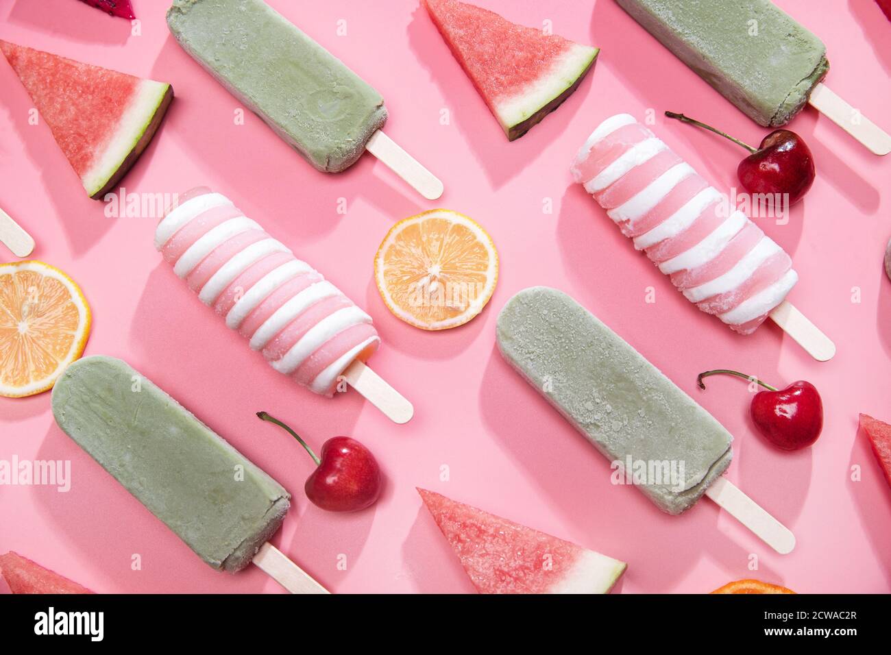 Fruits and ice stick Stock Photo - Alamy