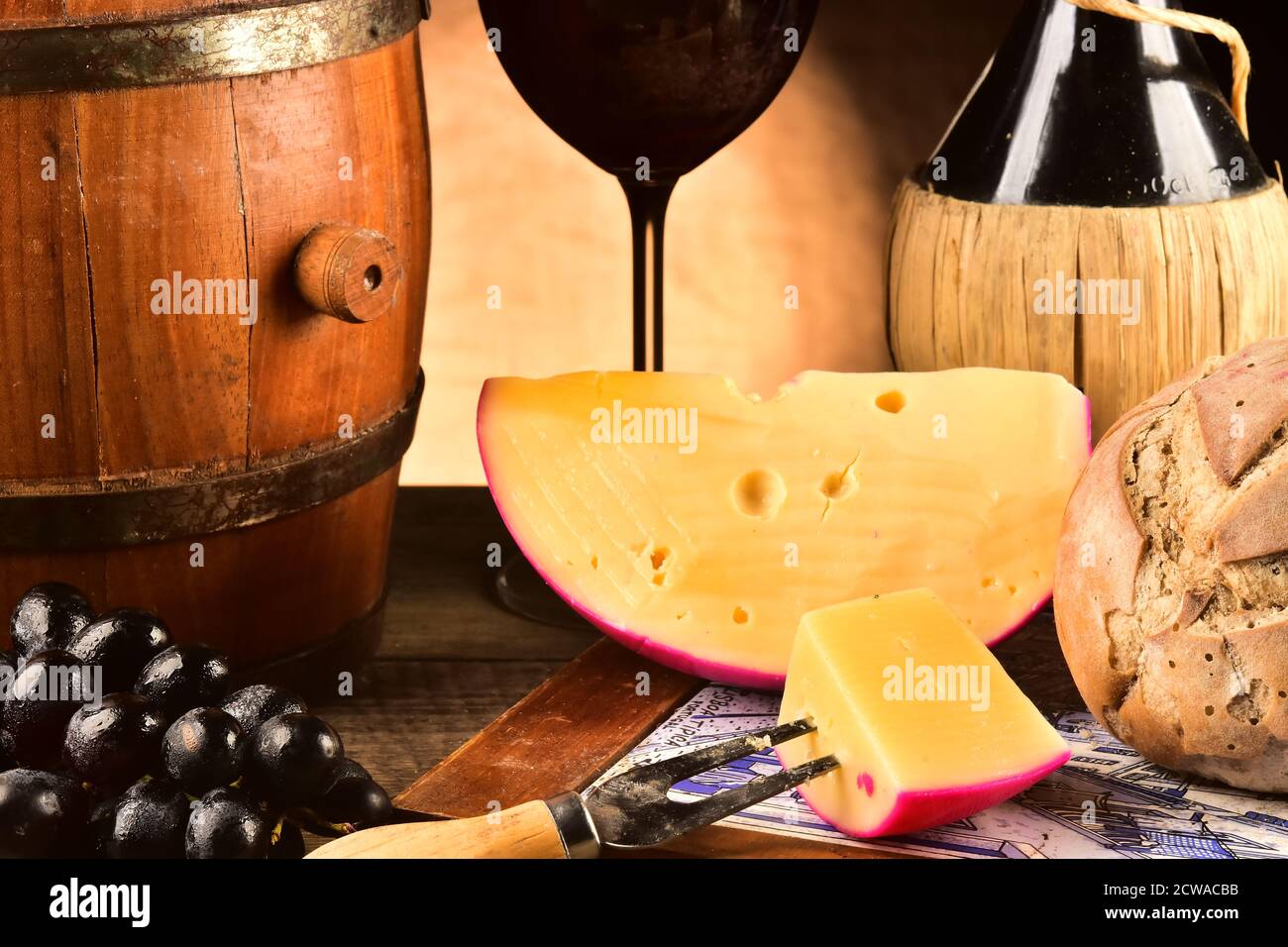 Cheese bread and wine photo concept Stock Photo - Alamy