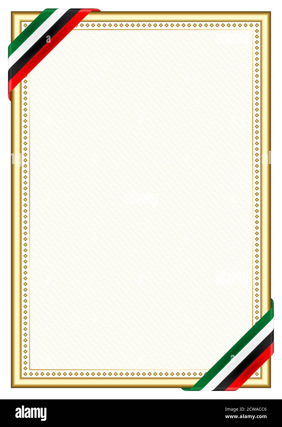 Vertical frame and border with United Arab Emirates flag, template ...