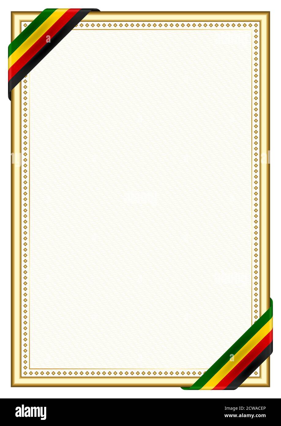 Vertical frame and border with Zimbabwe flag, template elements for ...