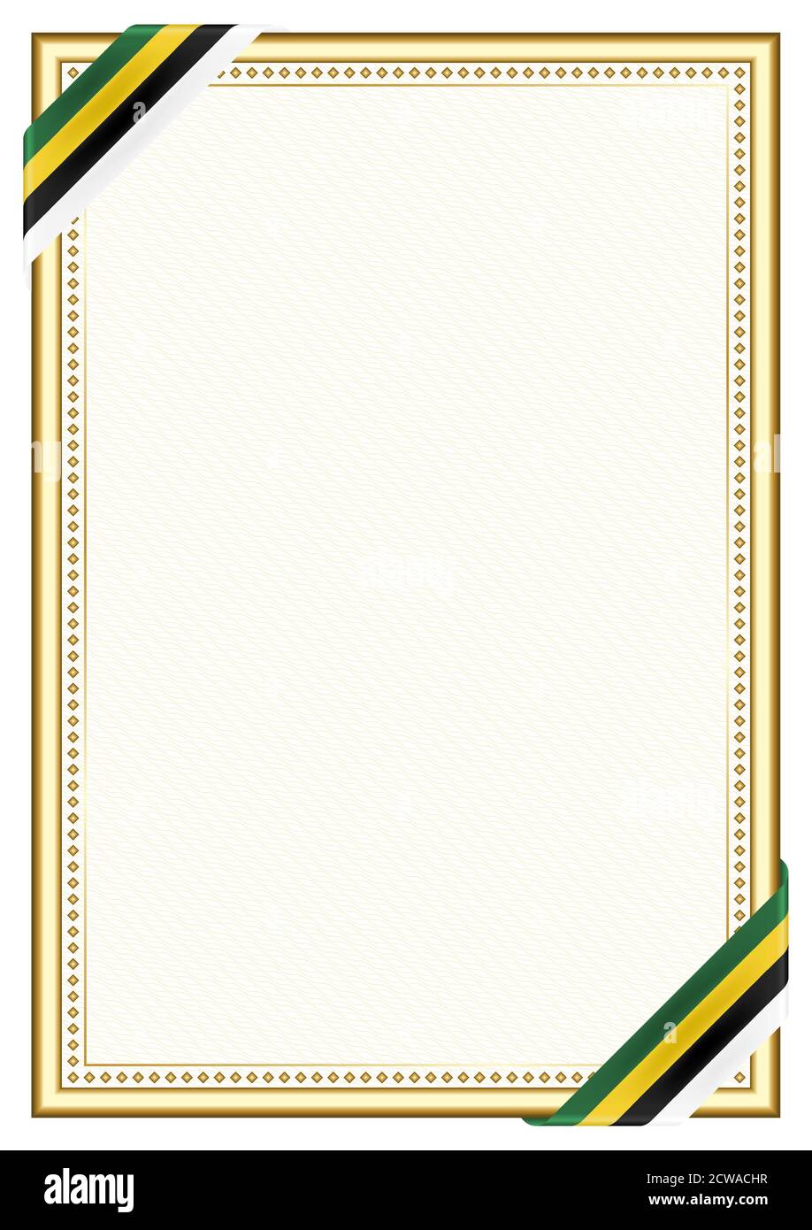 Vertical frame and border with Dominica flag, template elements for ...