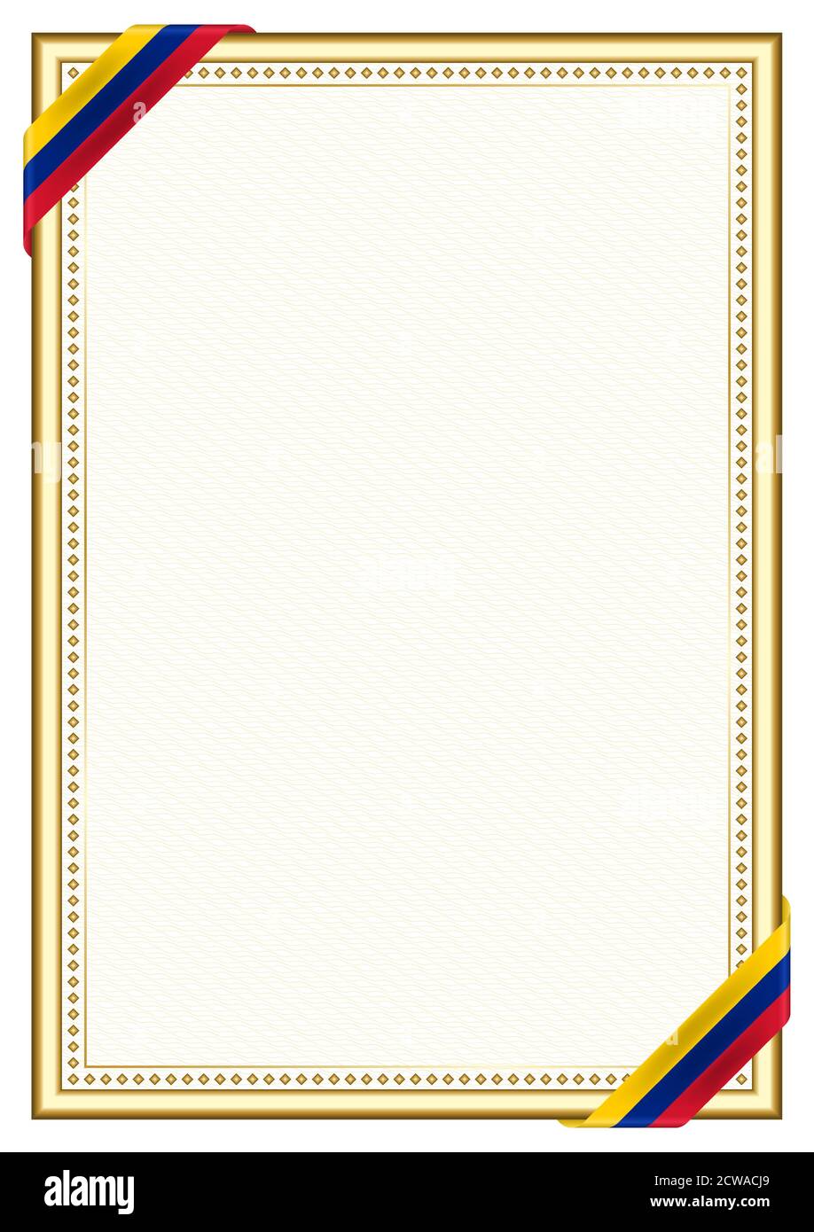 Vertical frame and border with Venezuela flag, template elements for ...