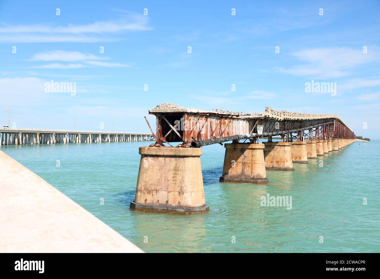 View of the old Seven Mile Bridge in the Keys, Florida, USA Stock Photo ...