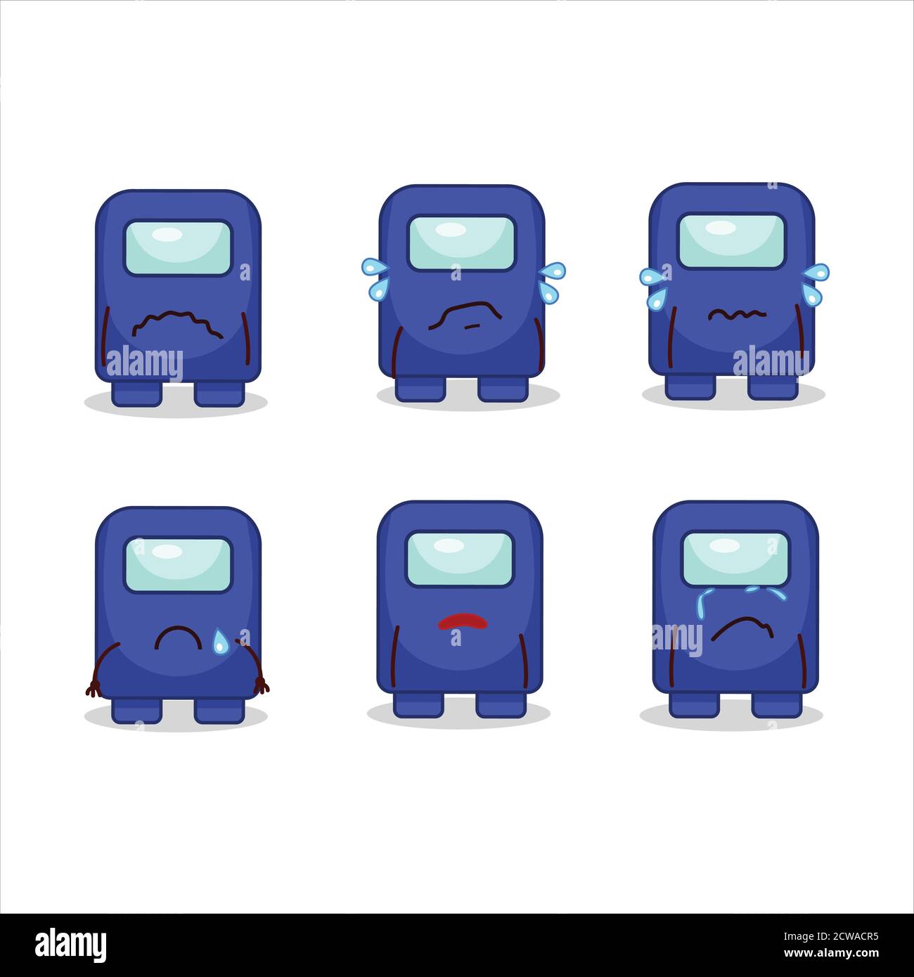 Among us blue cartoon character with sad expression Stock Vector Image ...