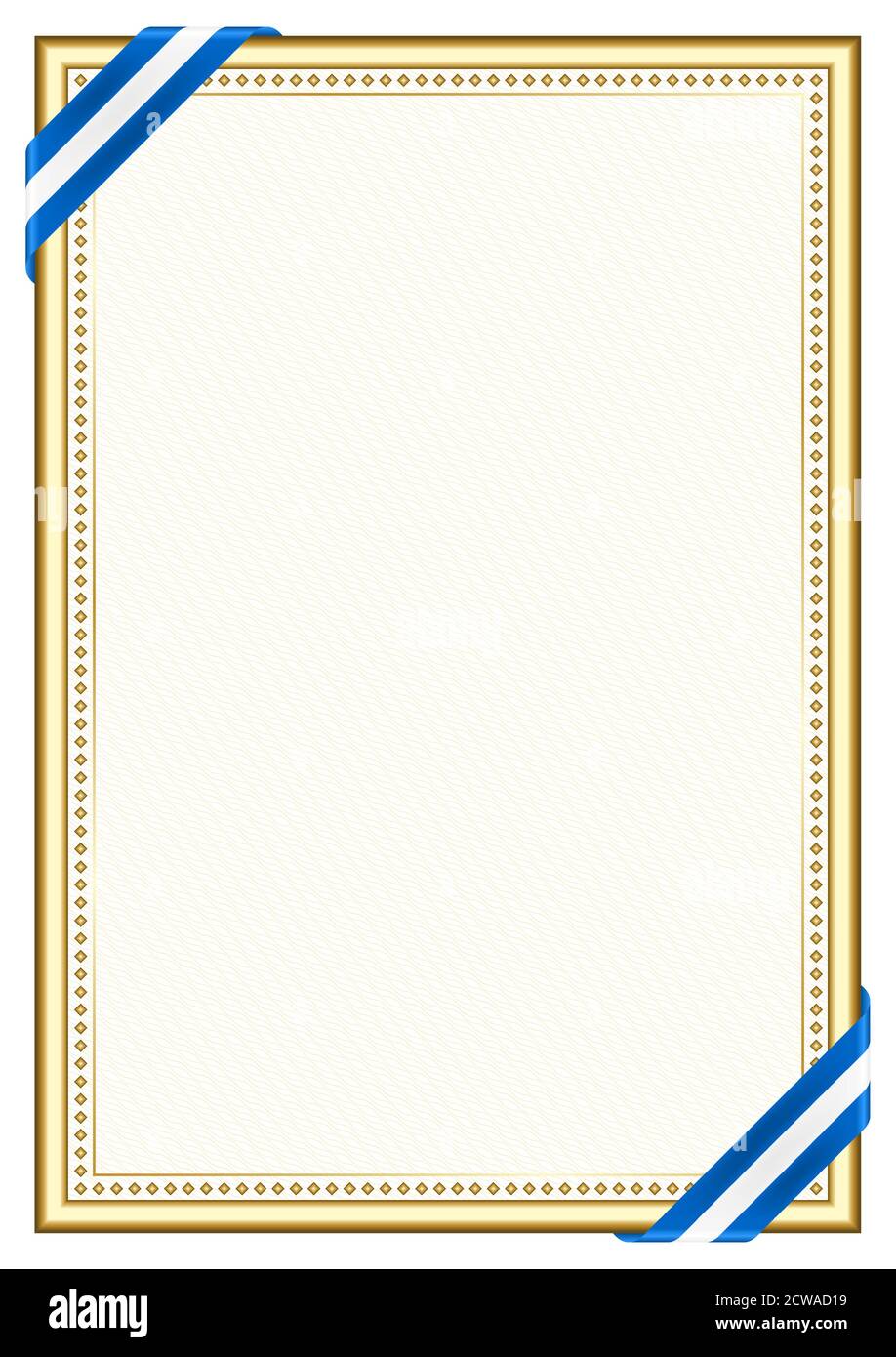 Vertical frame and border with Nicaragua flag, template elements for ...