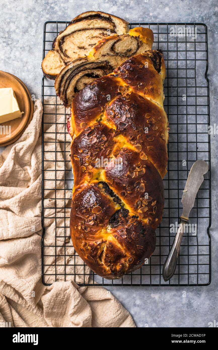Braided bread sweet plait yeast hi-res stock photography and images - Alamy