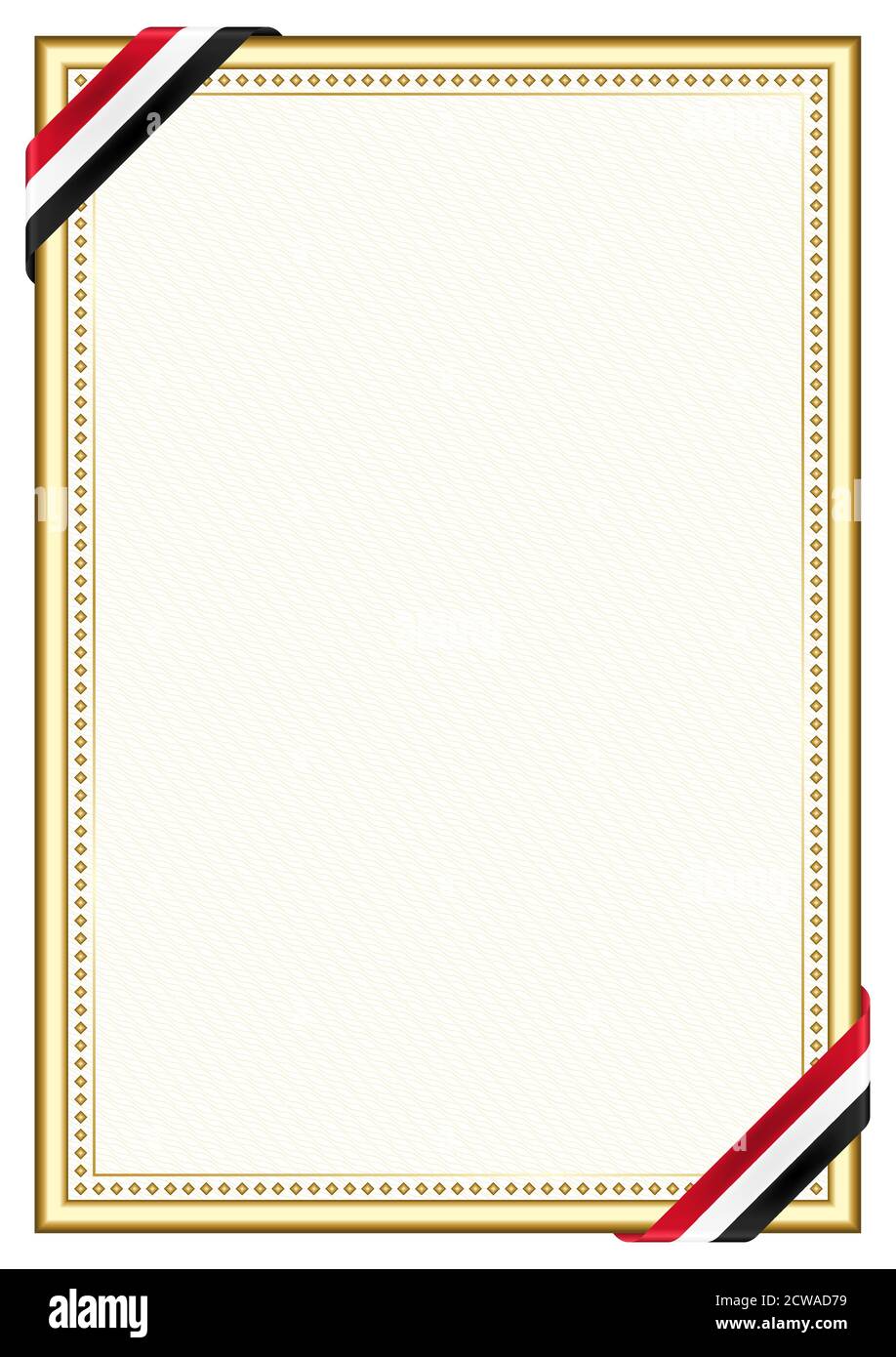 Vertical frame and border with Egypt flag, template elements for your ...