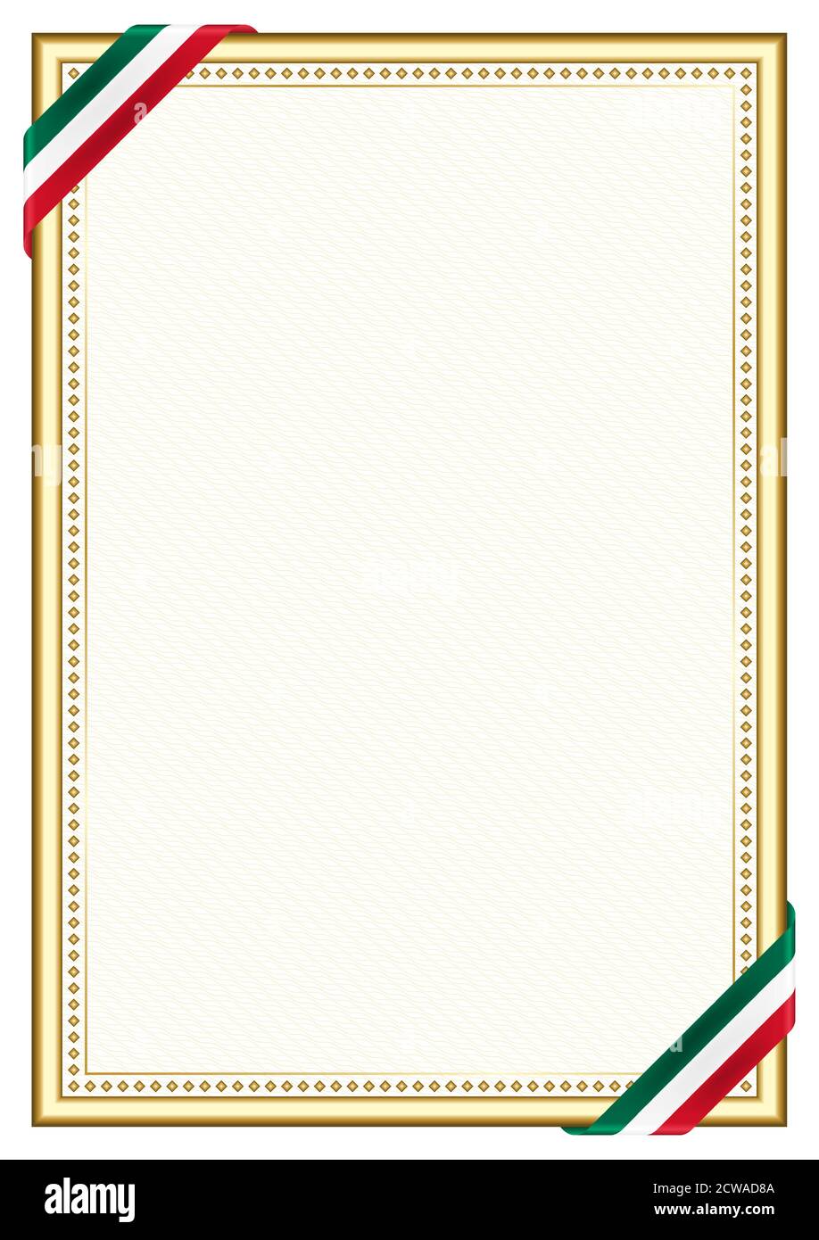 Vertical frame and border with Mexico flag, template elements for your ...