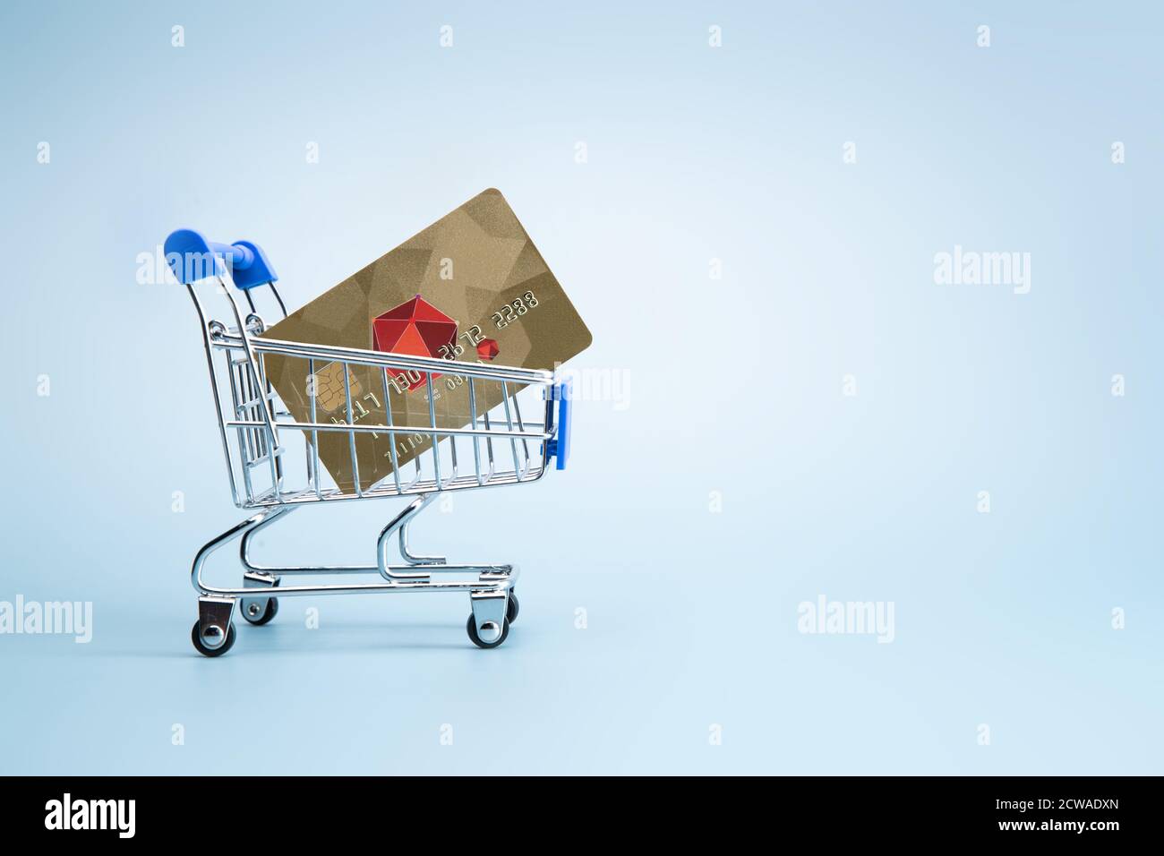 Shopping cart and bank CARDS Stock Photo - Alamy