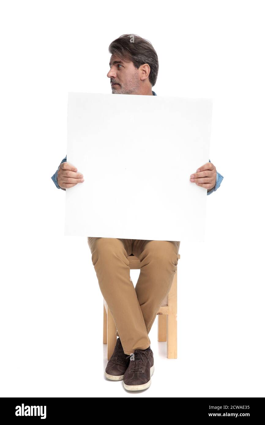 Pensive mature man wearing Cut Out Stock Images & Pictures - Alamy