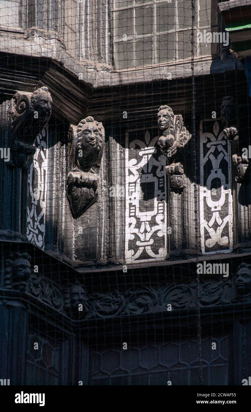 Medieval buildings now used as modern shops in Exeter High Street ...