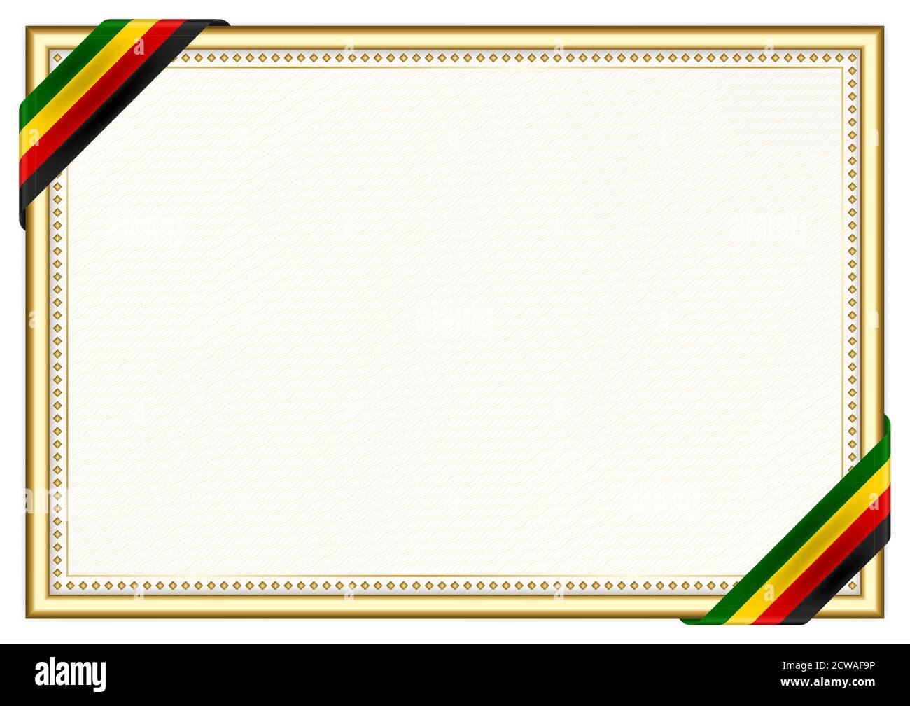 Horizontal frame and border with Zimbabwe flag, template elements for ...