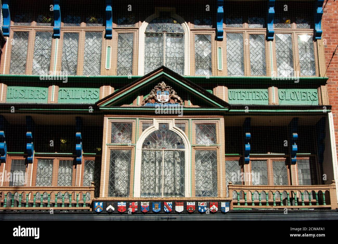 Medieval buildings now used as modern shops in Exeter High Street ...