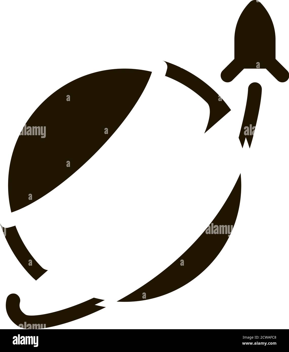 Rocket Fly Round Planet Icon Illustration Stock Vector Image & Art - Alamy