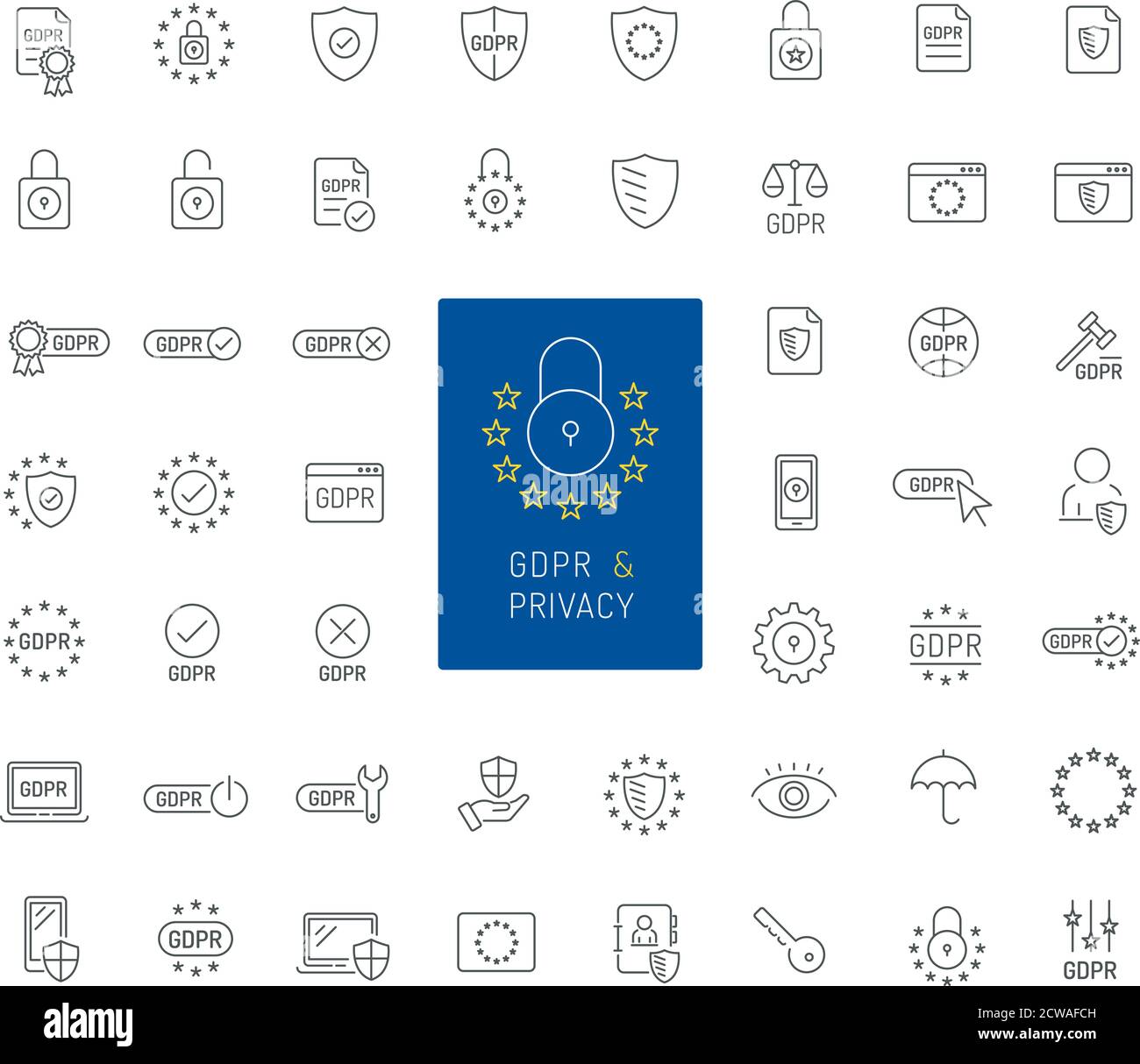 Information services line icons Stock Vector Images - Alamy