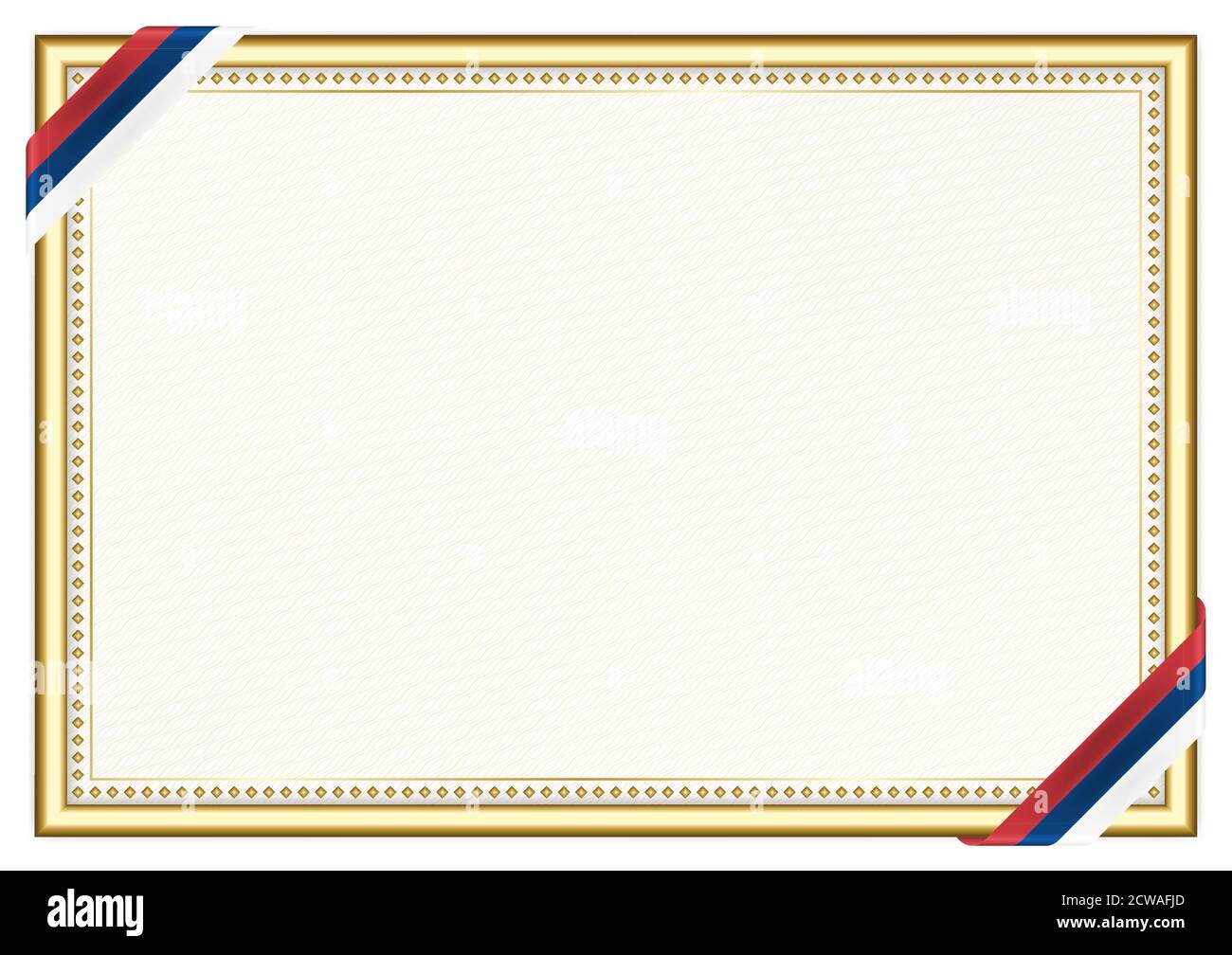 Horizontal frame and border with Serbia flag, template elements for ...