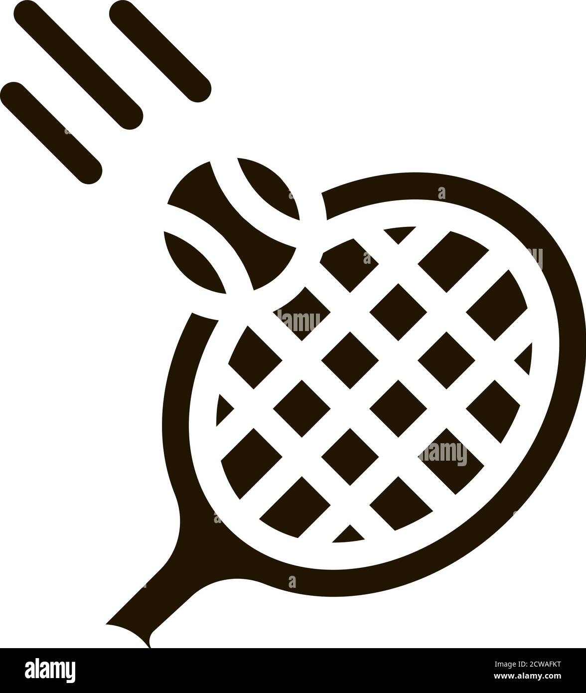 Racket Hits Ball Icon Vector Glyph Illustration Stock Vector Image ...