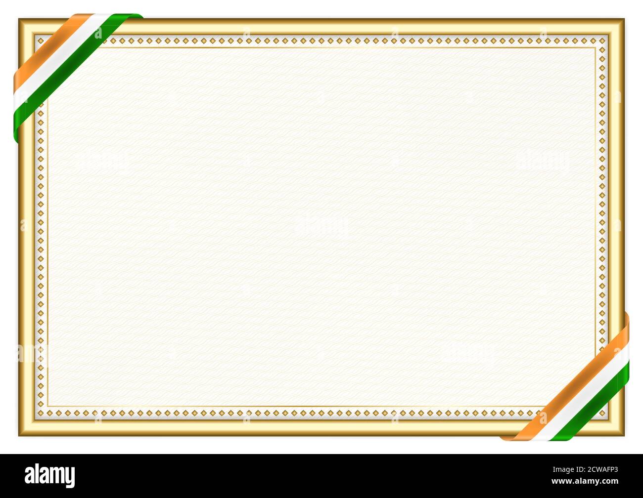 Horizontal frame and border with India flag, template elements for your ...
