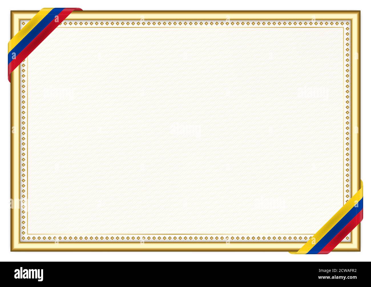 Horizontal frame and border with Colombia flag, template elements for ...