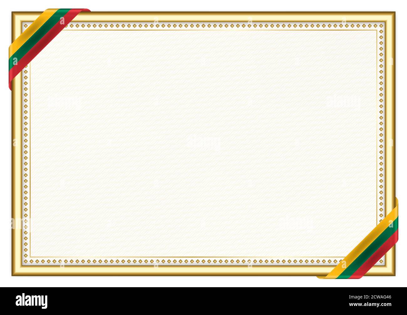Horizontal frame and border with Lithuania flag, template elements for ...