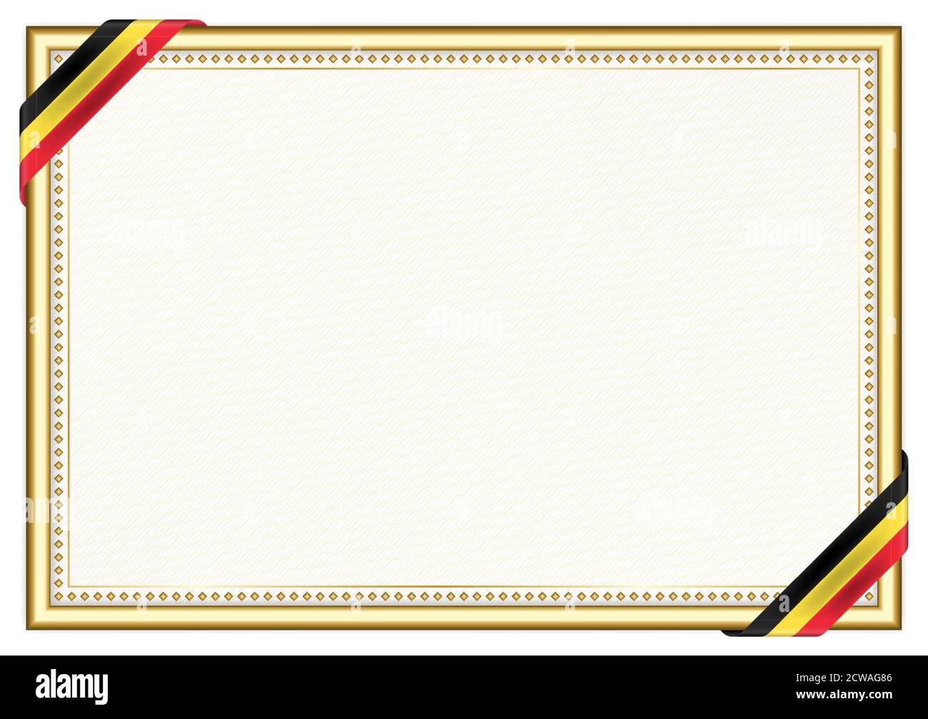 Horizontal frame and border with Belgium flag, template elements for ...