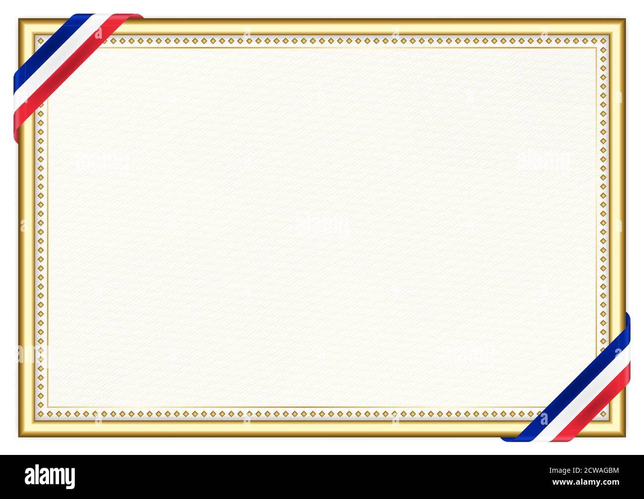 Horizontal frame and border with France flag, template elements for ...