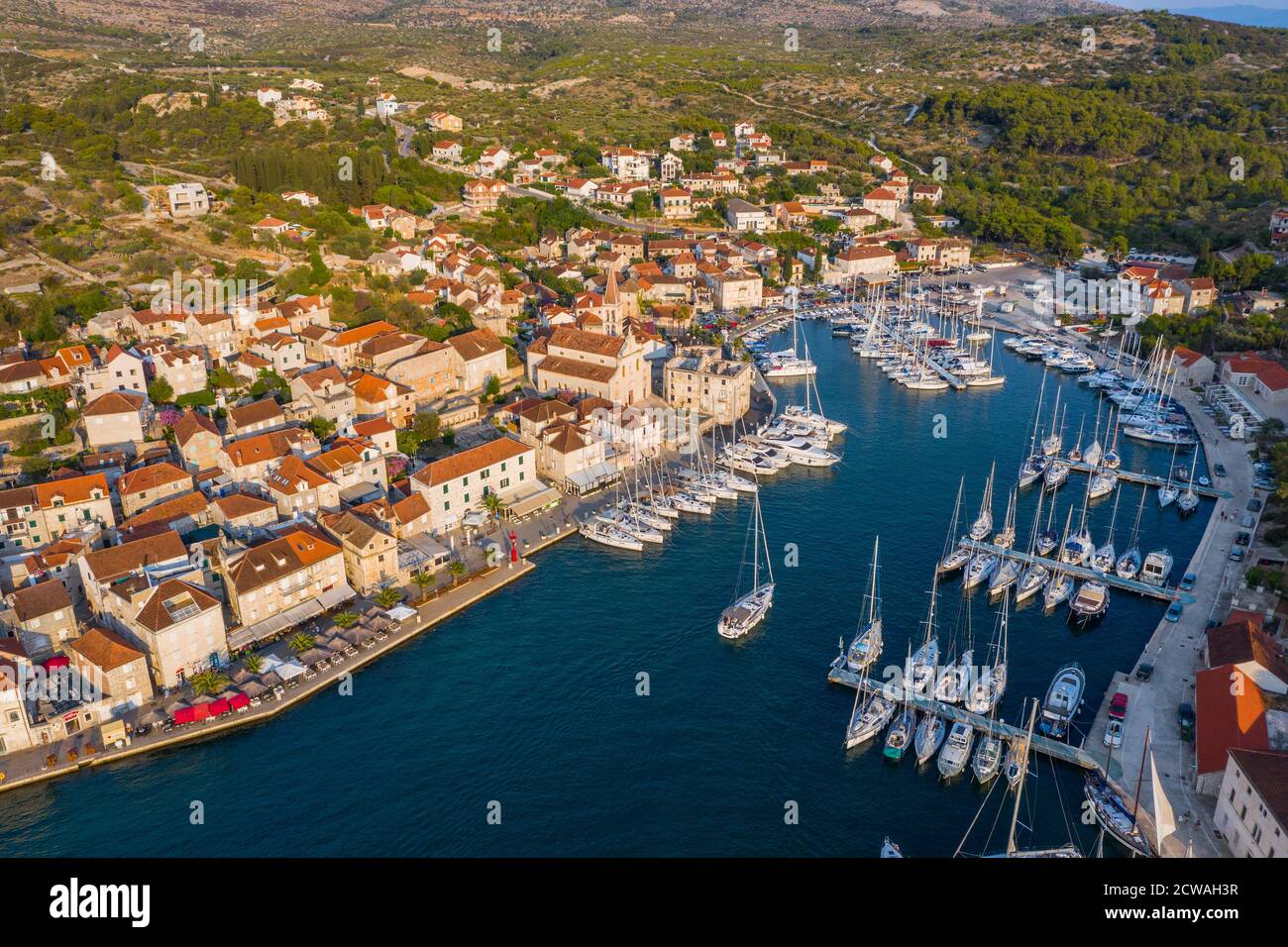 Milna old town in island Brac Stock Photo - Alamy