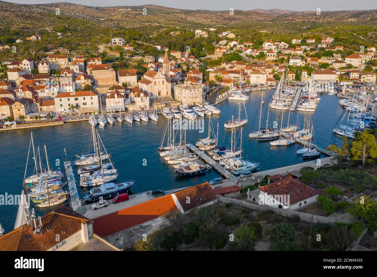 Milna old town in island Brac Stock Photo - Alamy