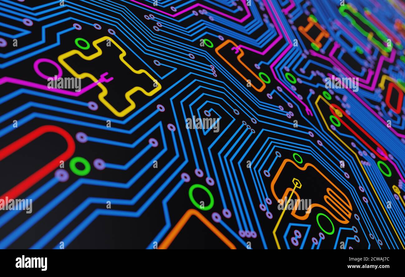 3d circuit board digital hi-res stock photography and images - Alamy