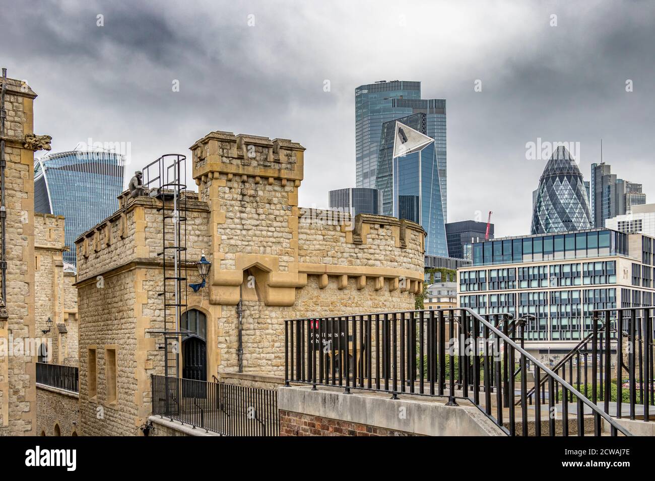 Skyscrapers in The City Of London , seen from inside the walls and ...
