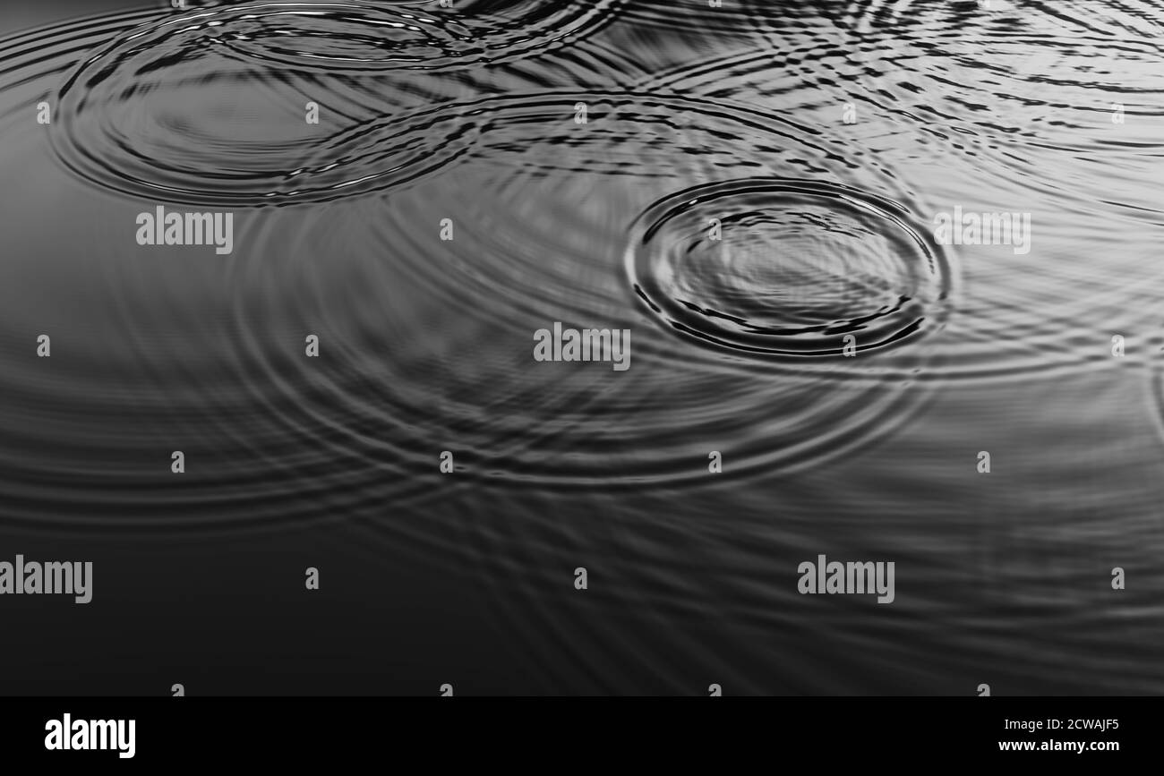Water drop ripple pond Black and White Stock Photos & Images - Alamy