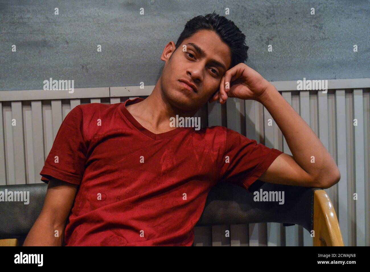 Indian boys giving poses for fashion photo shoot on studio with using ...