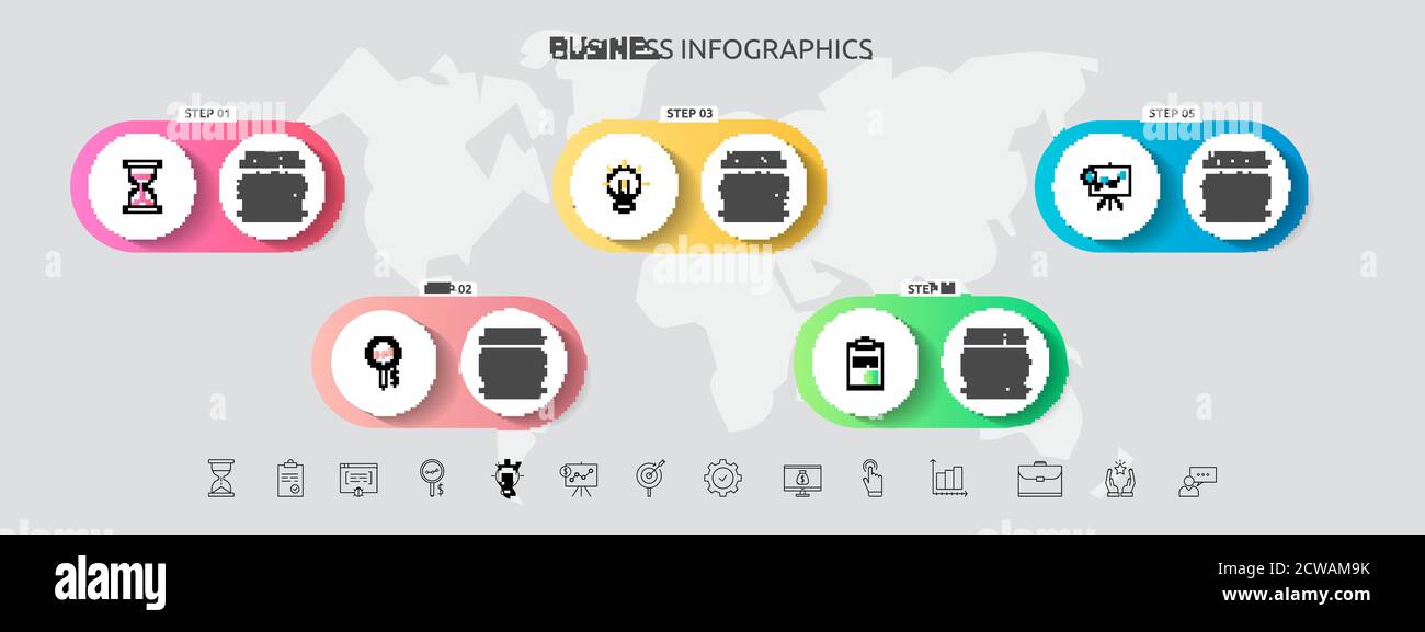 Vector infographic template circles for five icons, diagram, graph ...