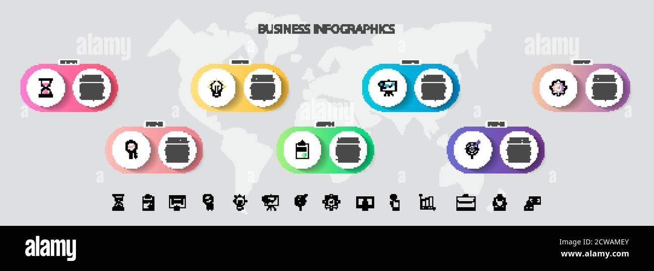 Vector infographic template circles for seven icons, diagram, graph ...