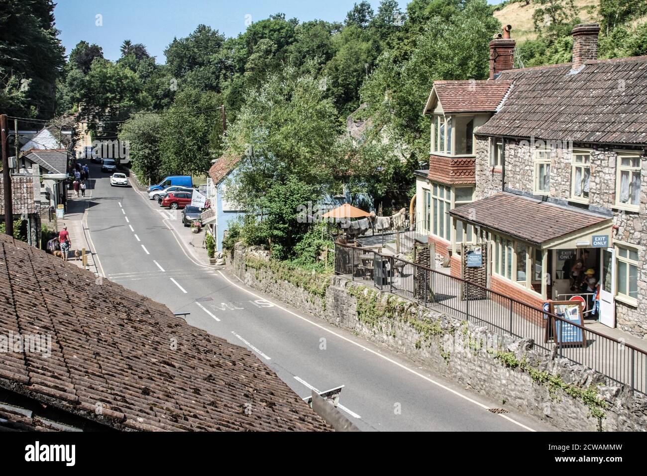 Cheddar Gorge, Museum of Pre-History exterior and the Lion Rock Tea ...