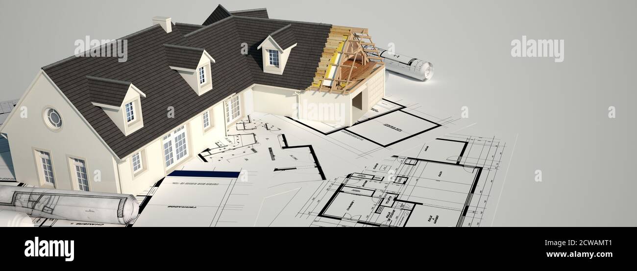 3d Rendering Architect Blueprint High Resolution Stock Photography and ...
