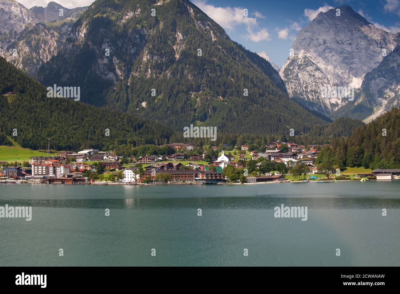 View of the Achensee with Pertisau in the background Stock Photo - Alamy