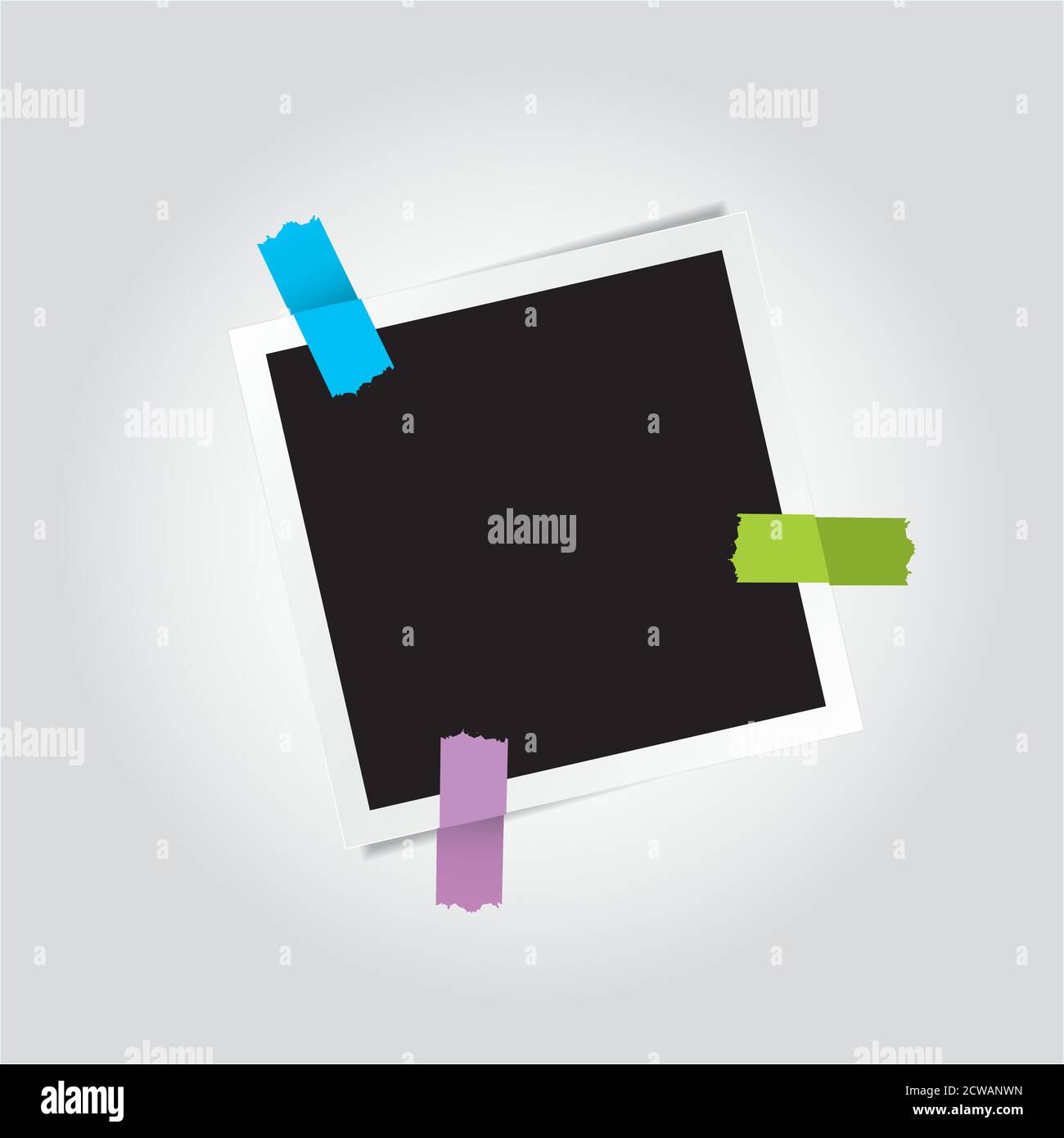 Retro photo frame attached with color tapes Stock Vector Image & Art ...